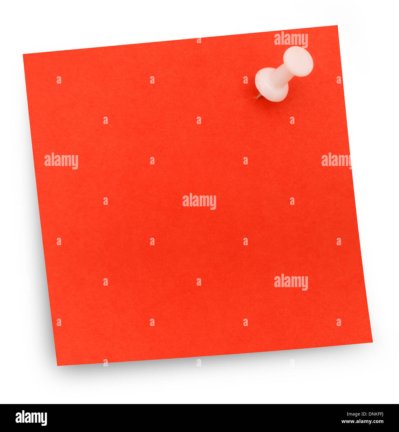 Red note with shadow on white - blank Stock Photo - Alamy