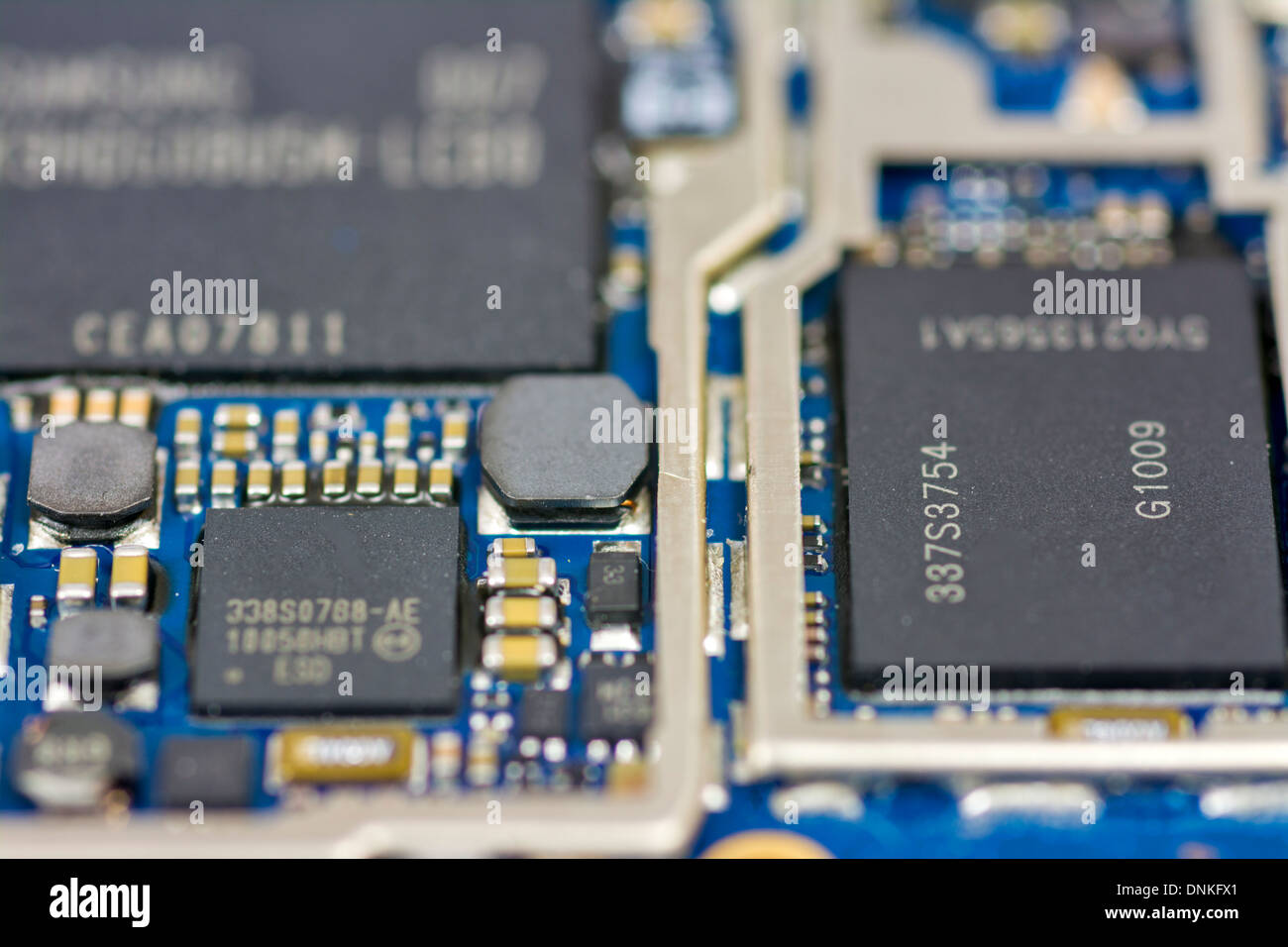 miniature circuit board with computer chips on it Stock Photo - Alamy