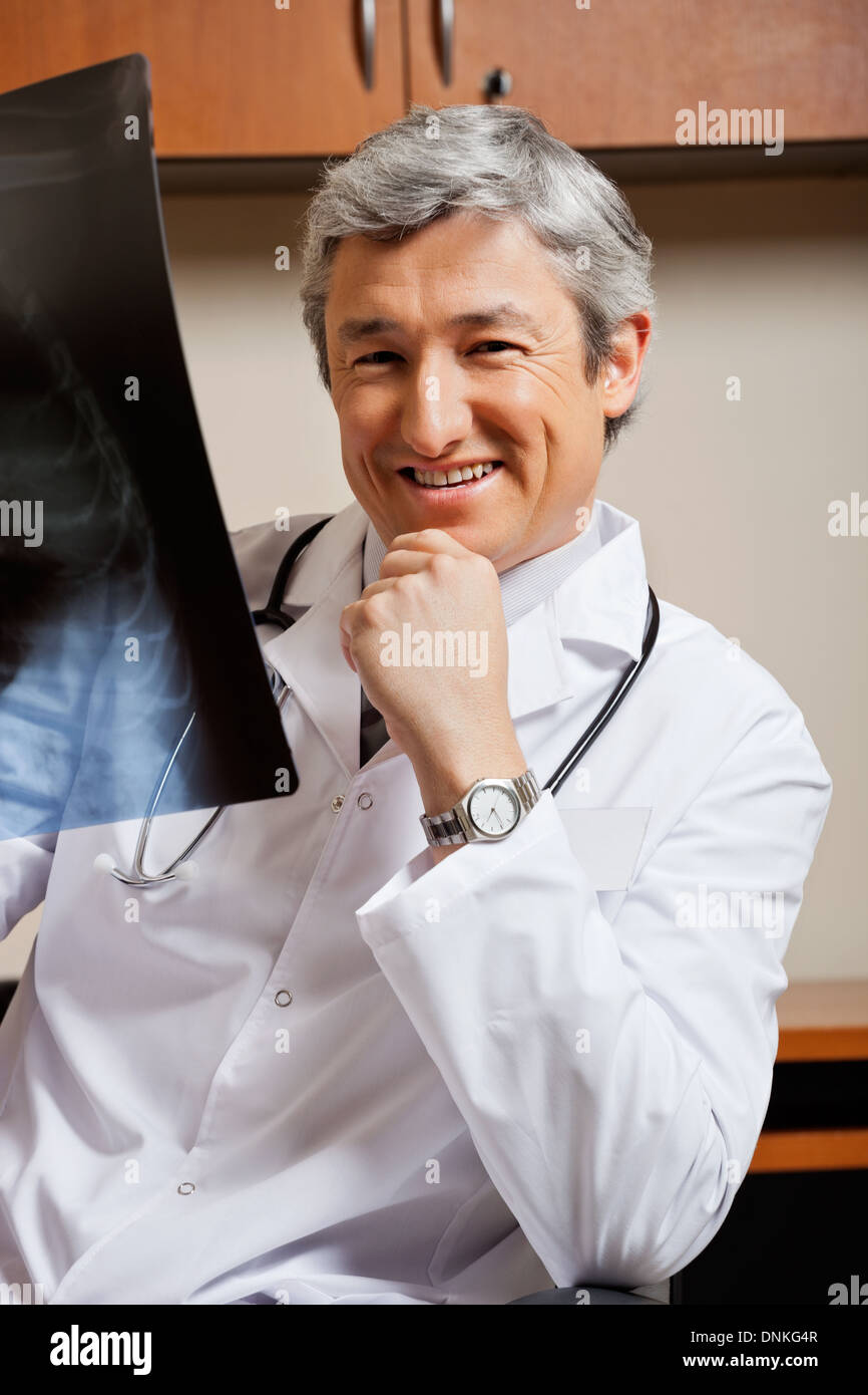 Happy Radiologist With X-ray Stock Photo - Alamy