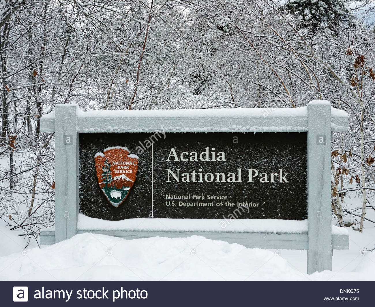 Acadia National Park Sign High Resolution Stock Photography and Images ...