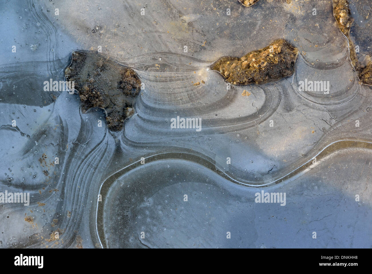 Details of an icy puddle Stock Photo - Alamy