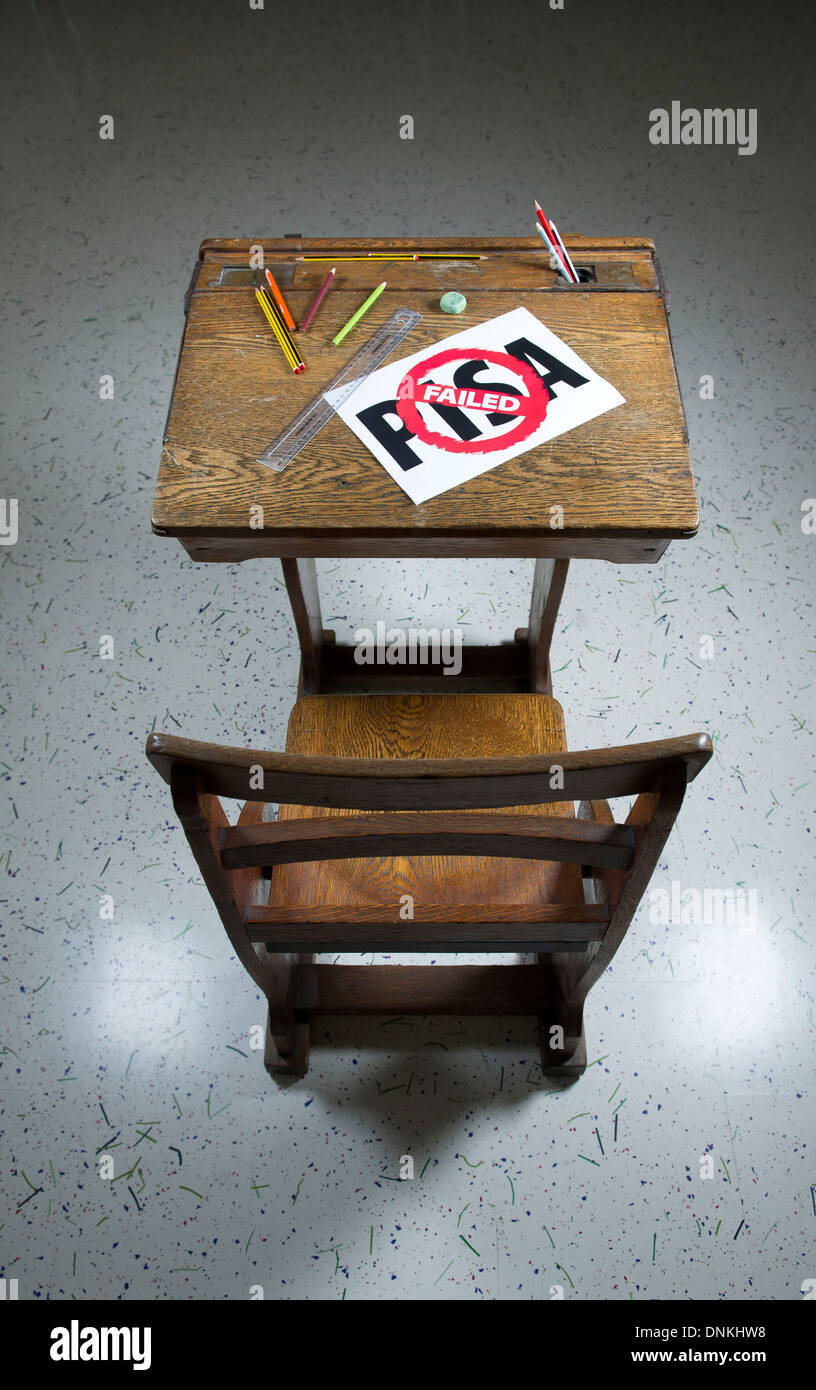 Programme for International Student Assessment (PISA) logo on a school ...