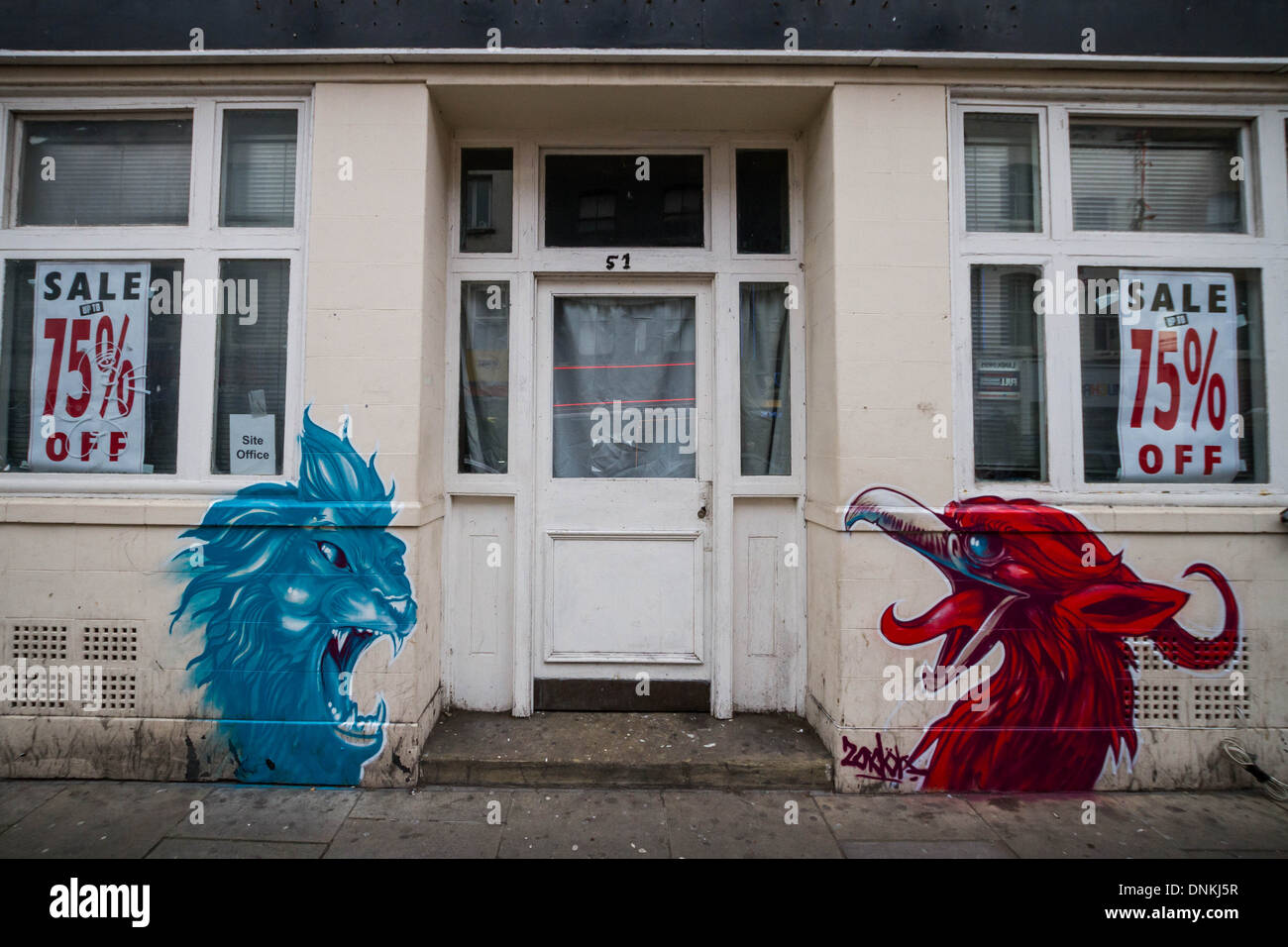 Brick Lane creative graffiti and social art in east London Stock Photo ...