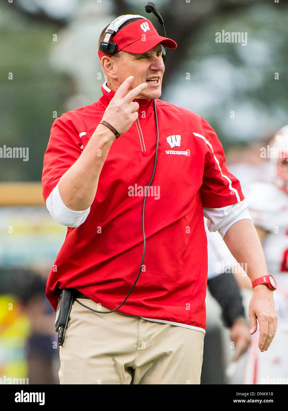 Orlando, Florida, USA. 1st Jan, 2014. S: Wisconsin head coach Gary ...