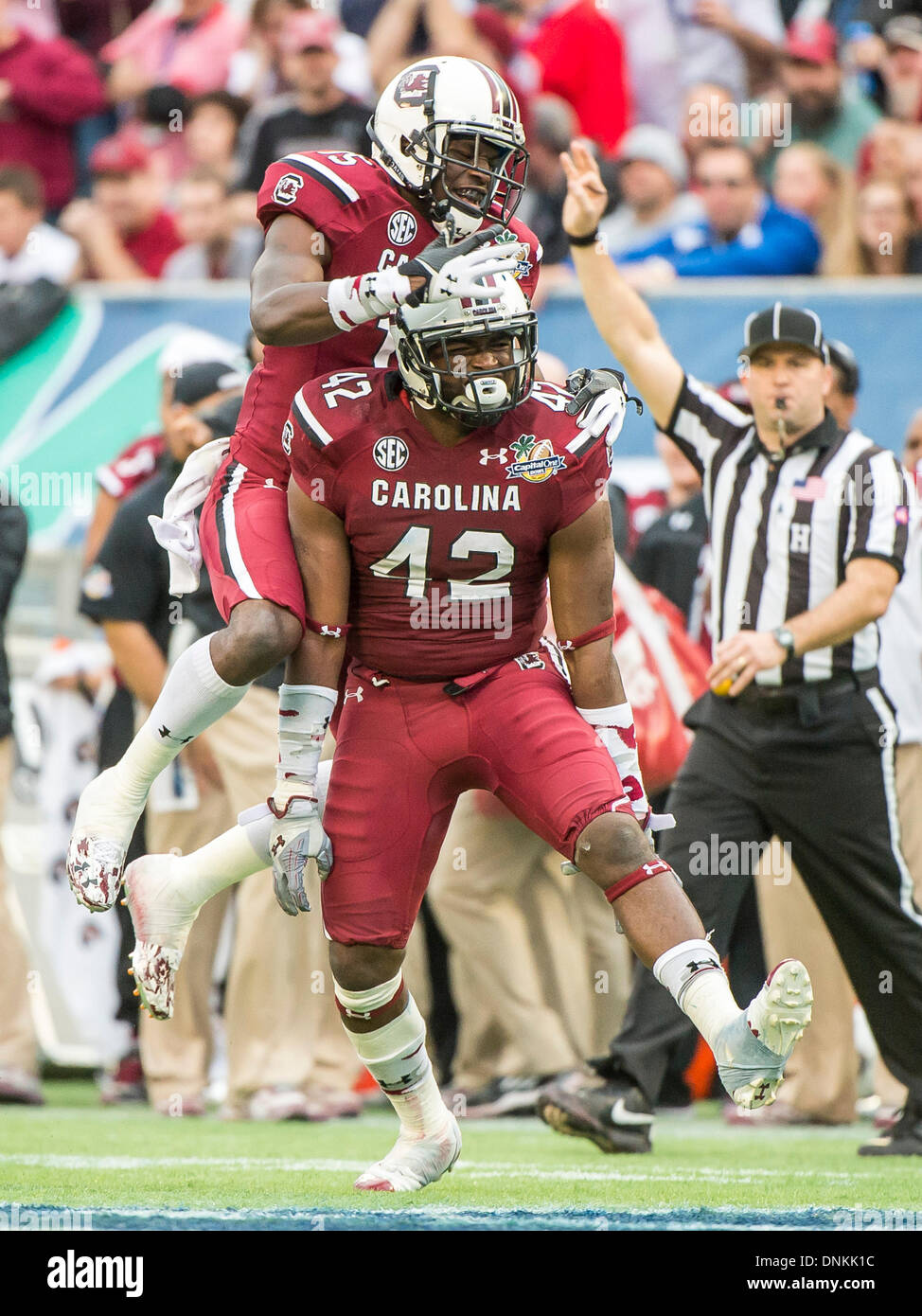 Orlando, Florida, USA. 1st Jan, 2014. S: South Carolina linebacker ...