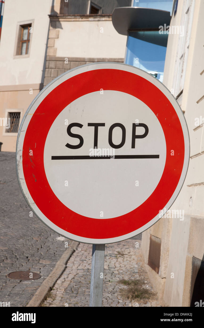 Red and White Stop Sign Stock Photo - Alamy