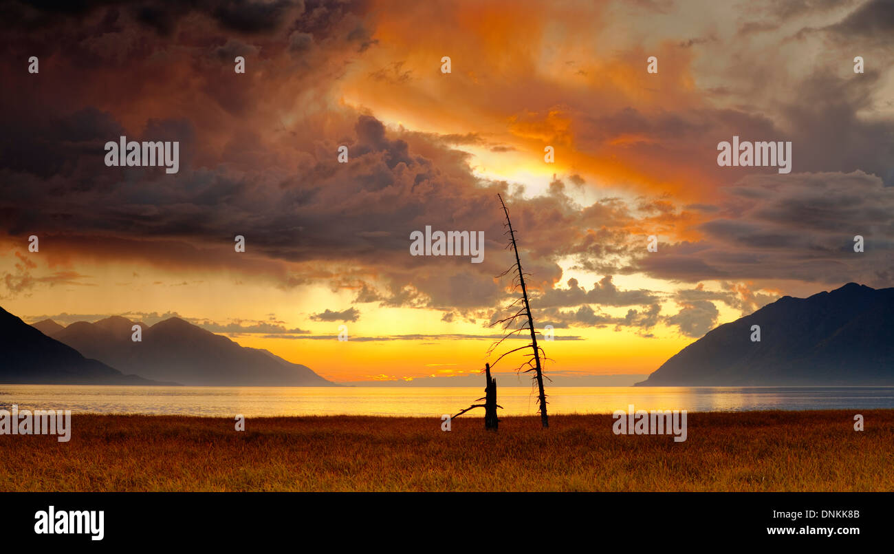 Dramatic sunset cloudscape in Alaska near Anchorage Stock Photo - Alamy
