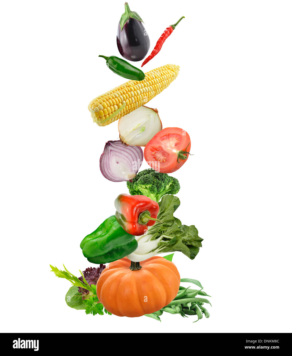 Fresh Vegetables Collection Isolated On White Stock Photo - Alamy