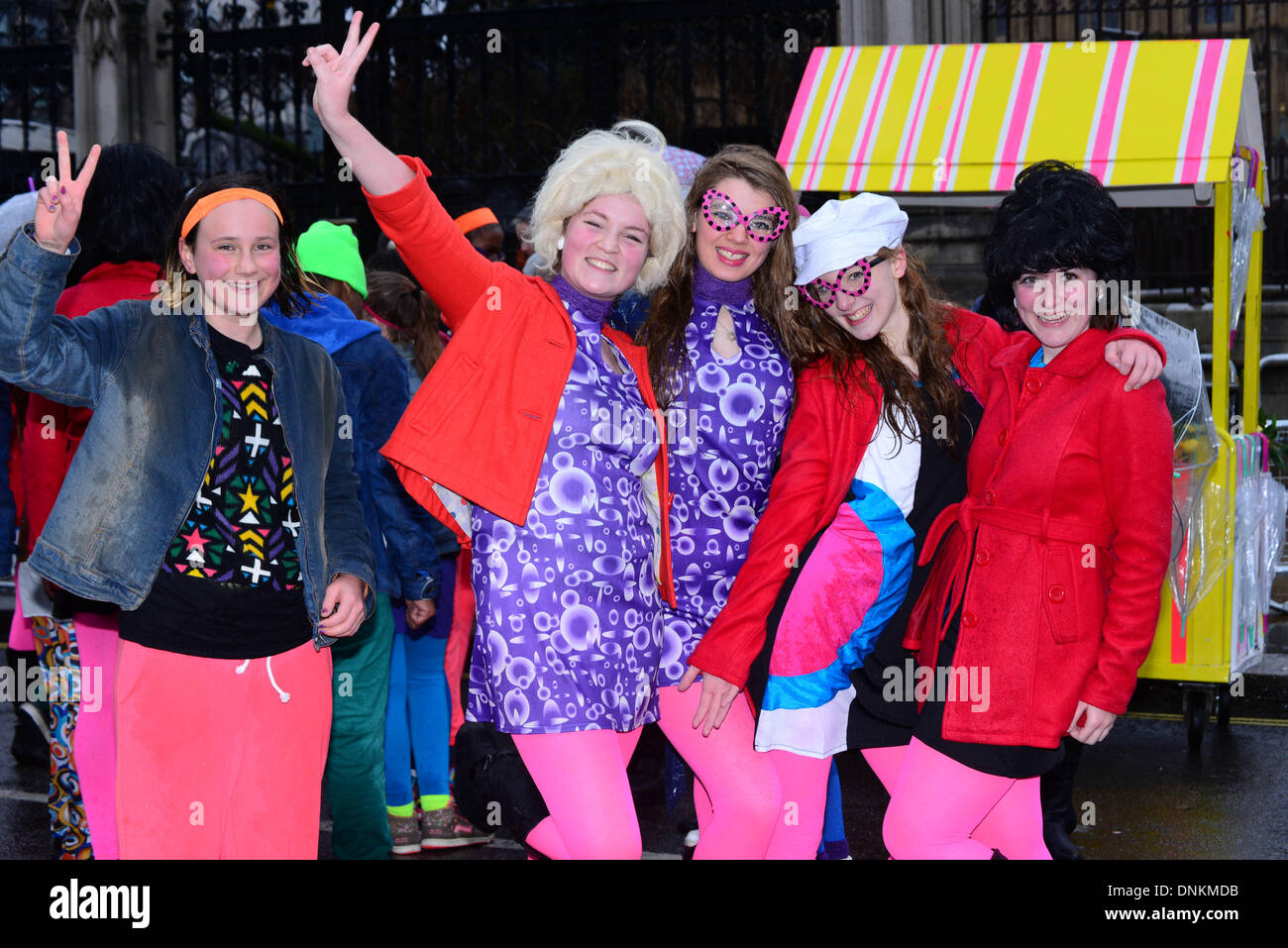 London, UK. 1st January 2014. Tens of thousands of people braved ...
