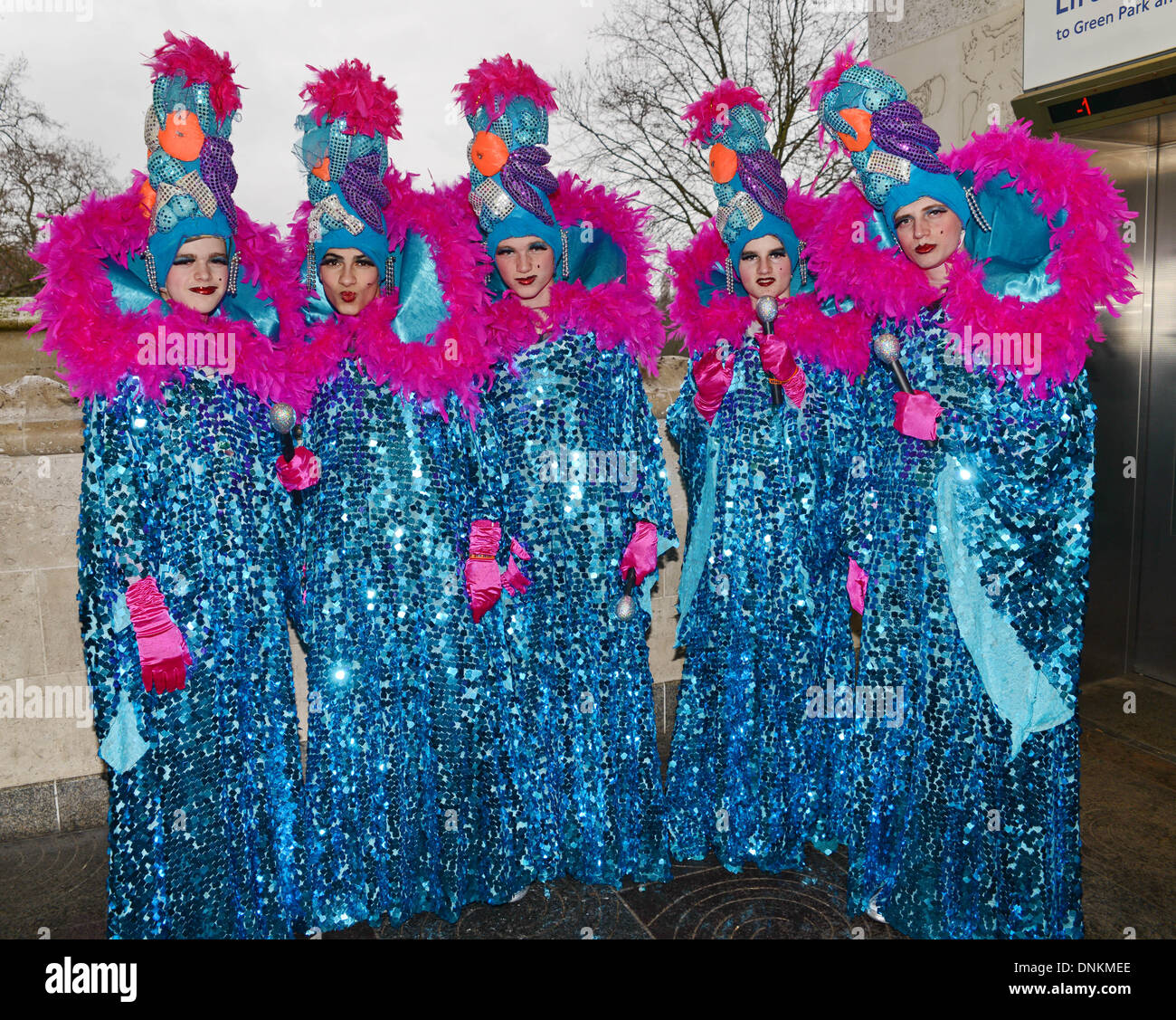 London, UK. 1st January 2014. Tens of thousands of people braved ...