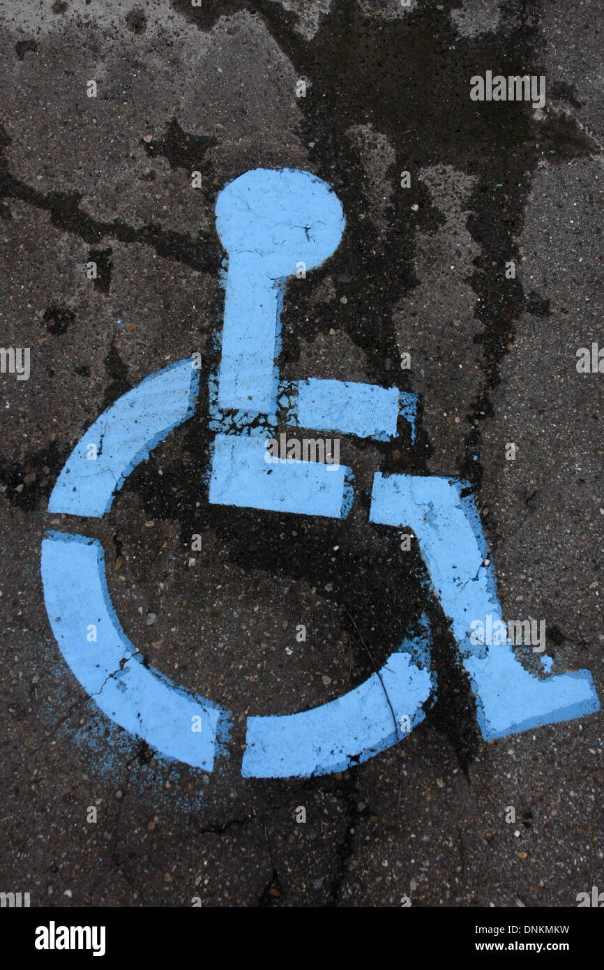 Handicap parking spot symbol Stock Photo - Alamy