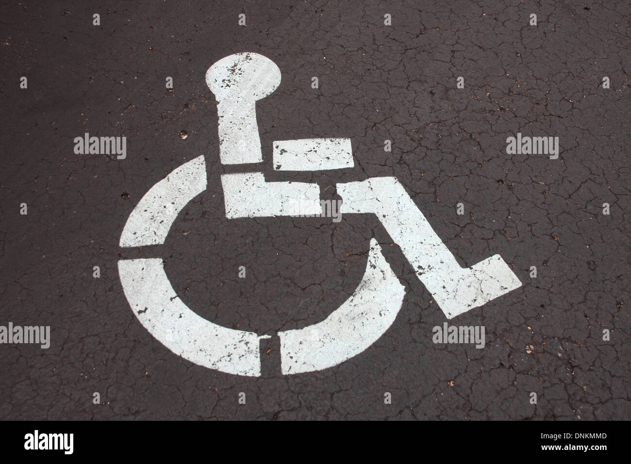 Handicap parking spot symbol Stock Photo - Alamy