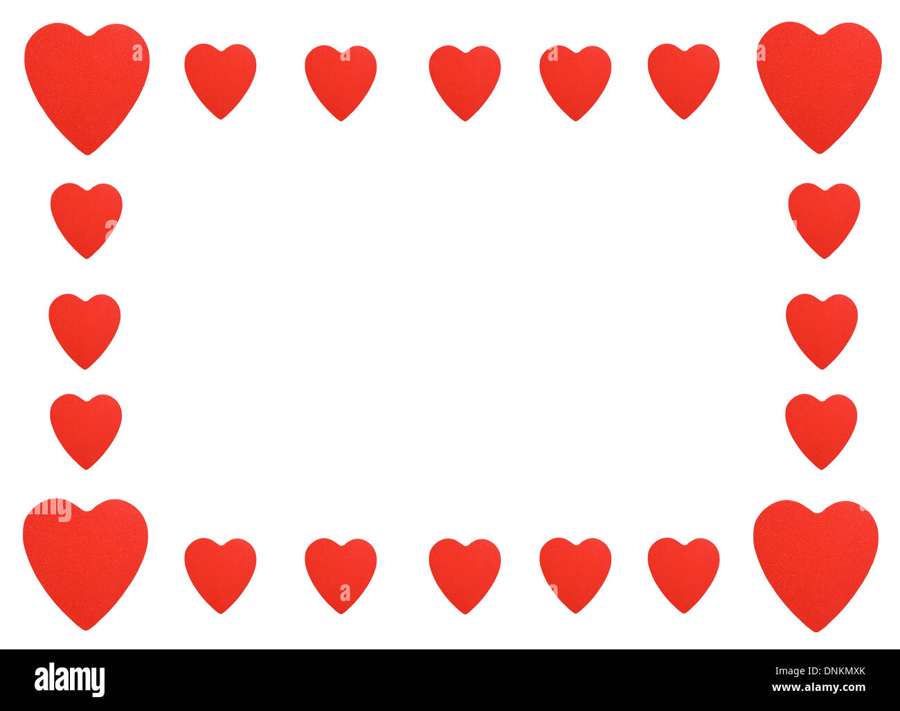 red hearts border isolated on white background Stock Photo - Alamy