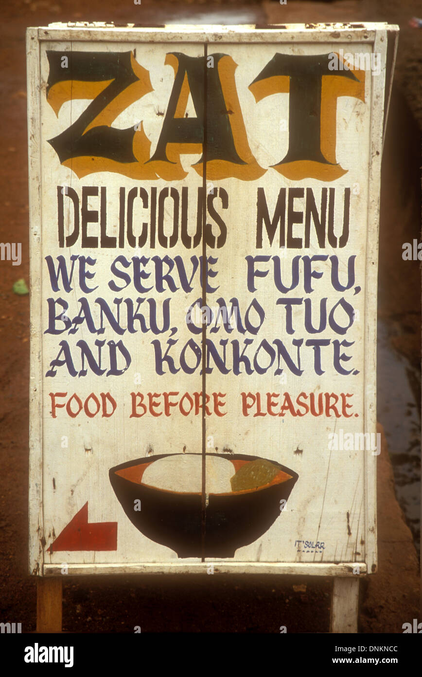Traditional food sign outside a cafe in rural Ghana Stock Photo - Alamy