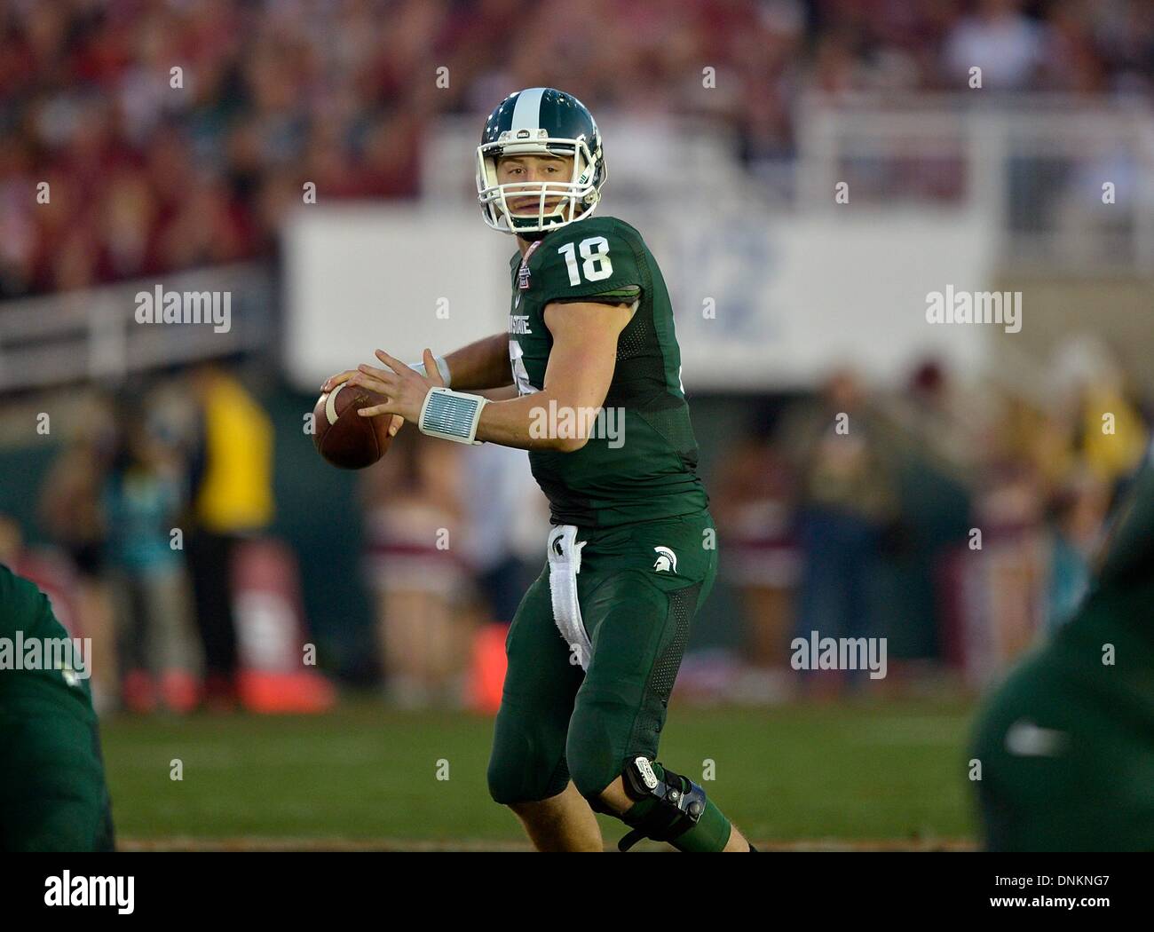 Pasadena, California, USA. 1st January 2014. Michigan State quarterback ...