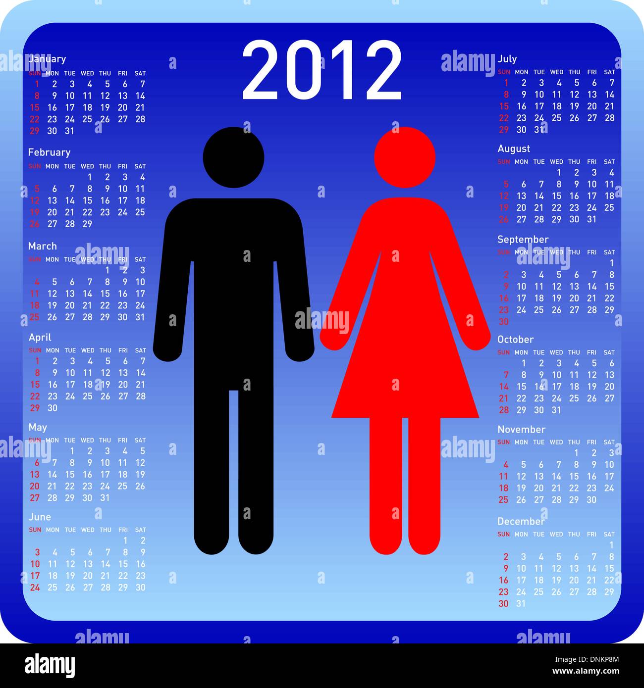woman and man in calendar Stock Vector Image & Art - Alamy