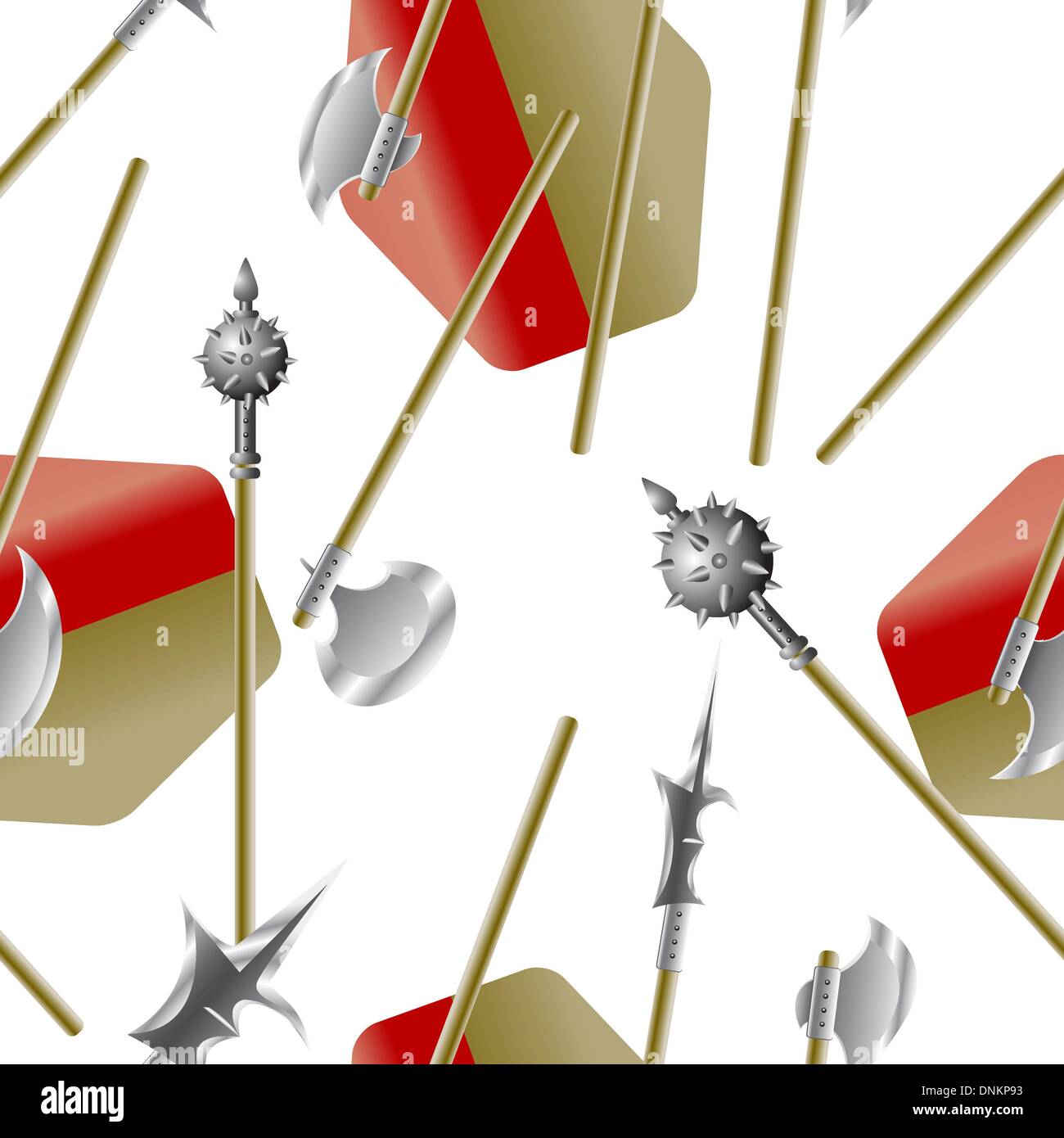 Weapon collection, medieval weapons, seamless wallpaper, vector ...