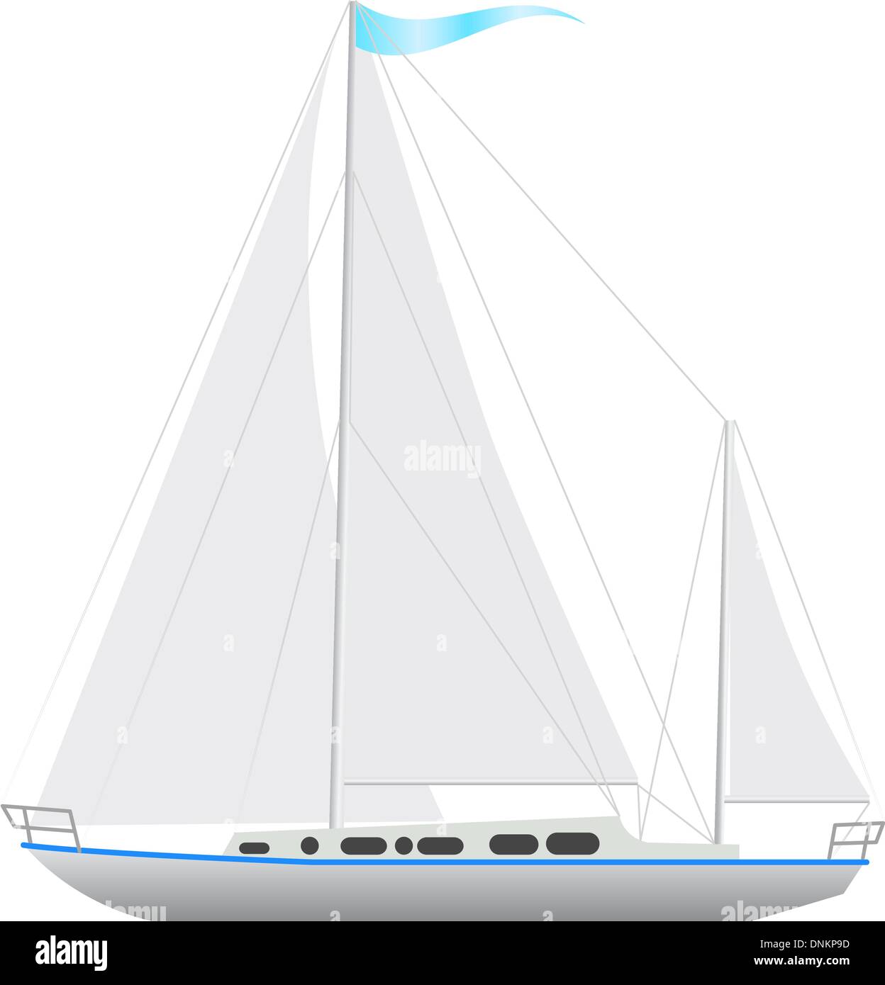 Sailing boat floating. Vector illustration Stock Vector Image & Art - Alamy