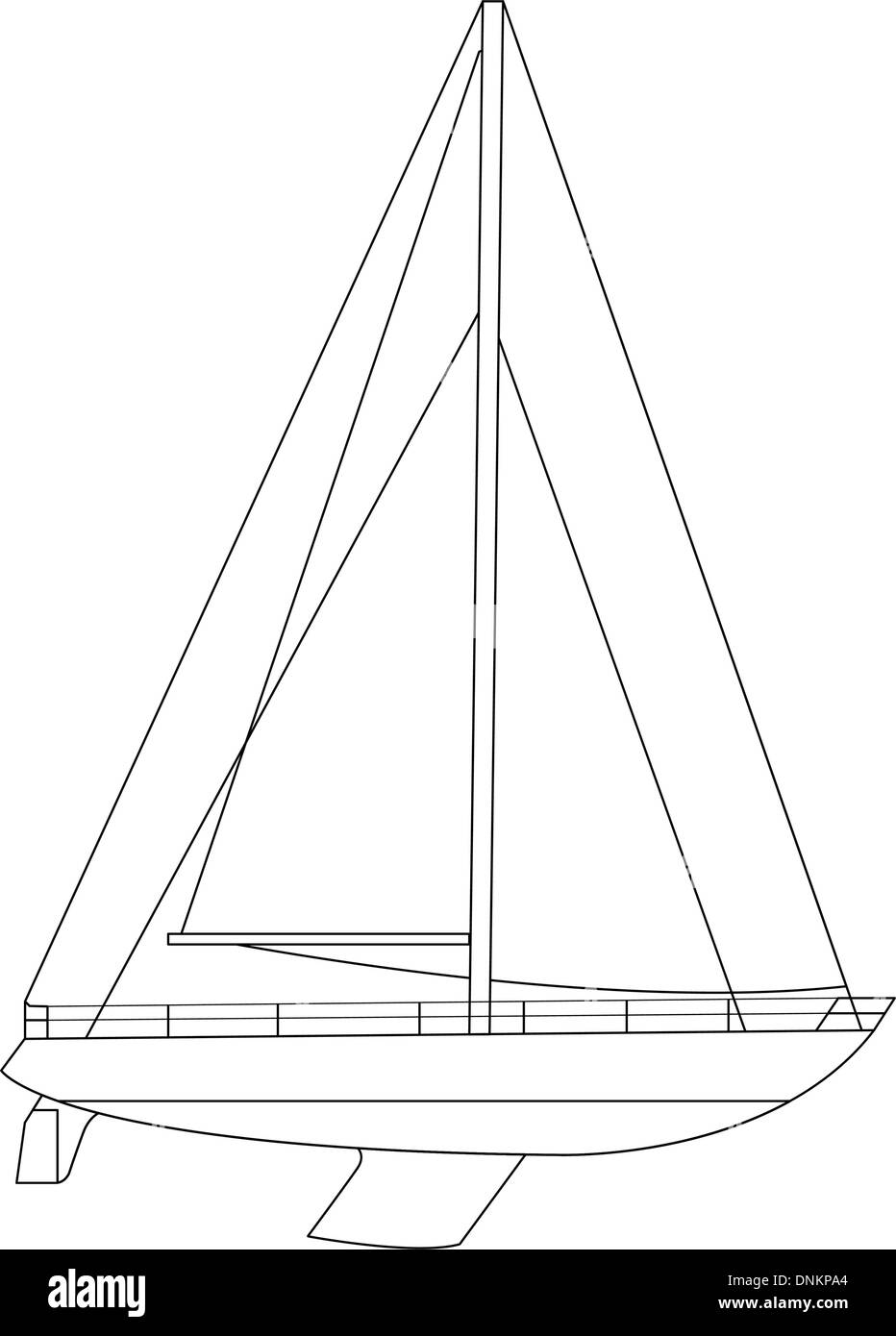 Sailing boat floating. Vector illustration Stock Vector Image & Art - Alamy