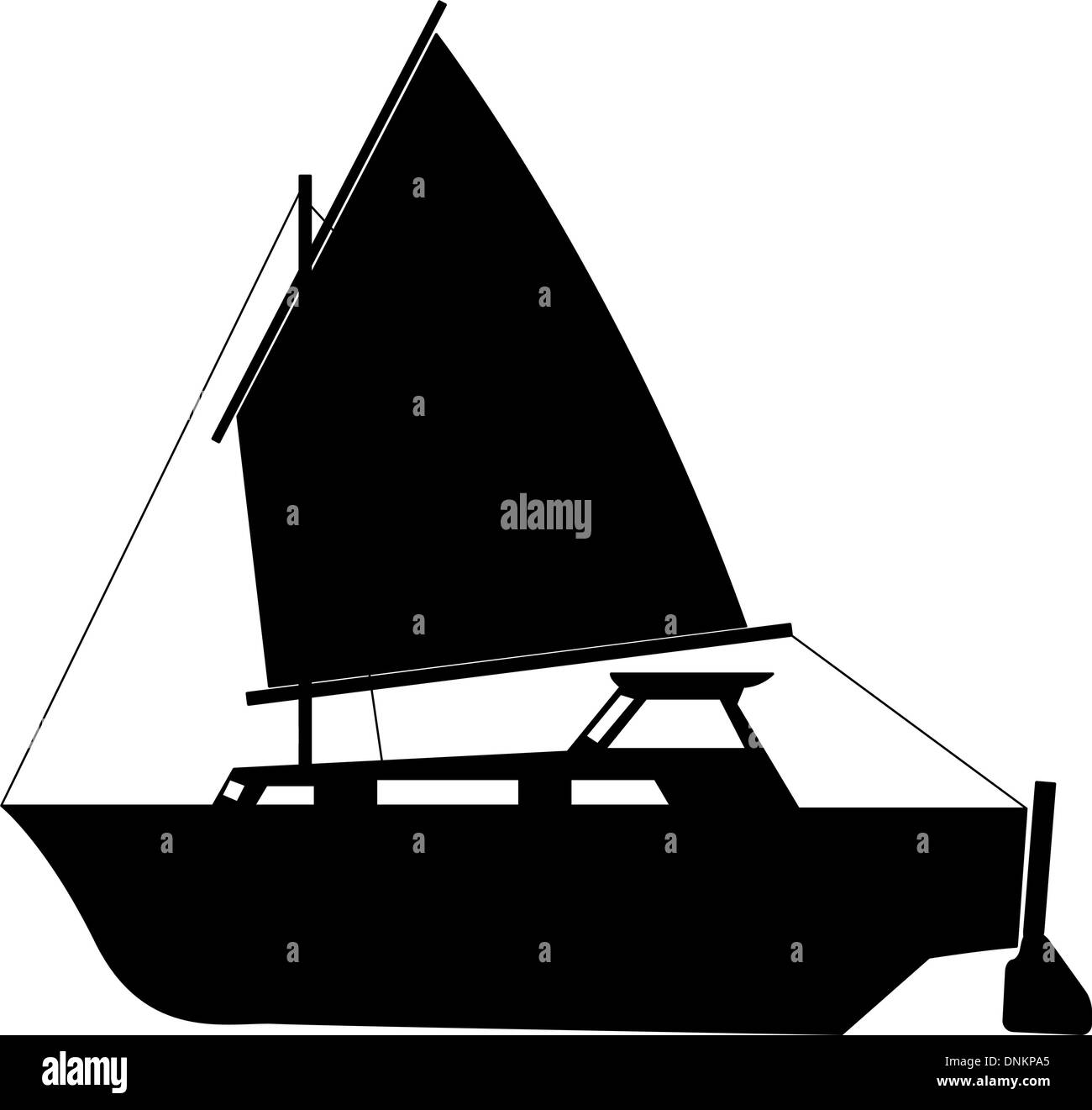 Sailing boat floating. Vector illustration Stock Vector Image & Art - Alamy