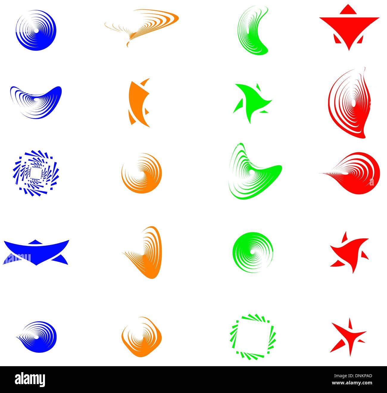 Set of color abstract symbols for design - also as emblem or logo Stock ...