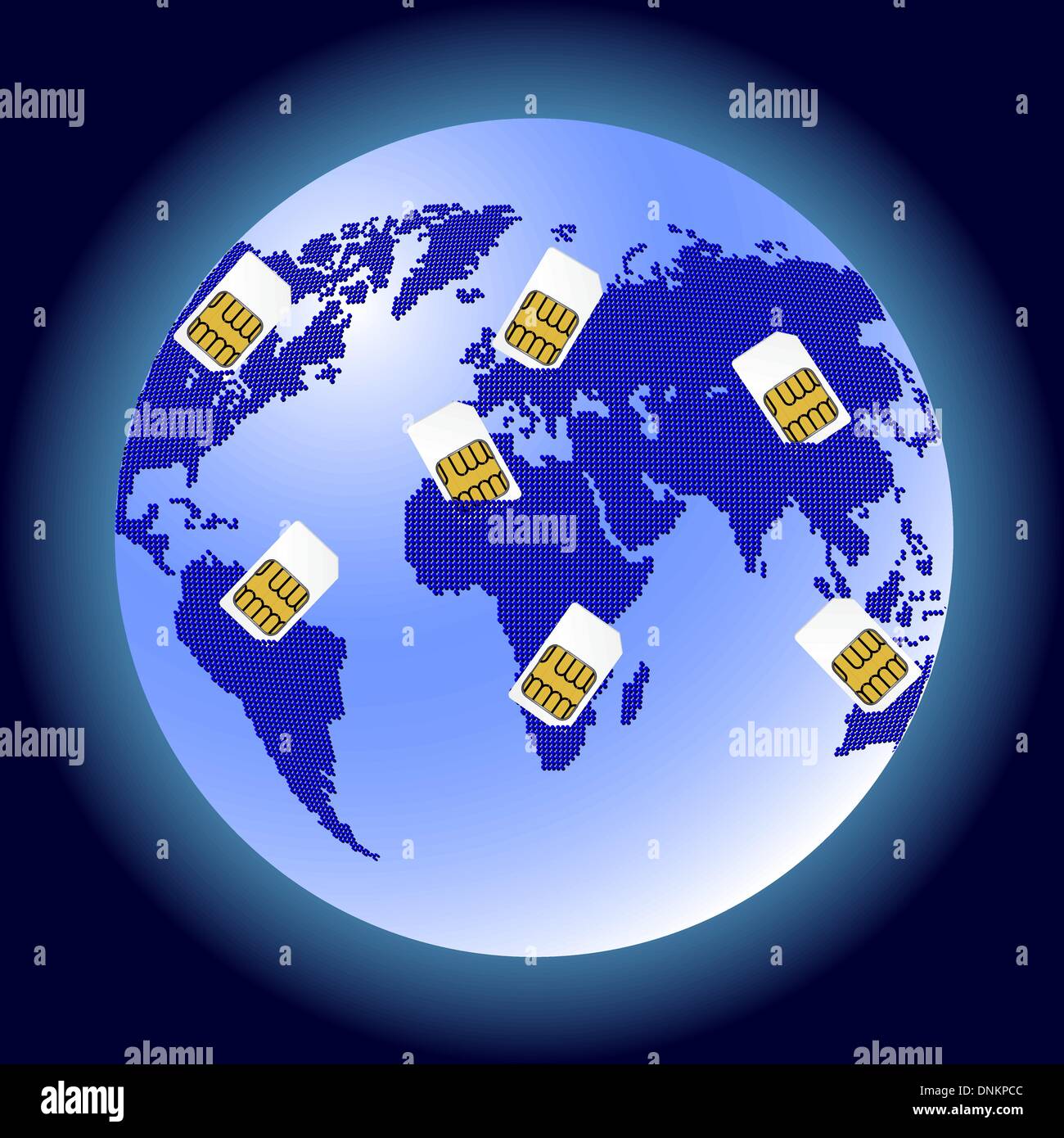 Globe Sim card connecting continents Stock Vector Image & Art - Alamy