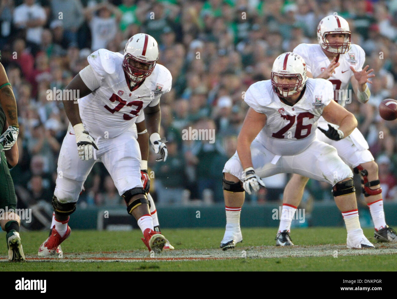 Pasadena, California, USA. 1st January 2014. Donavon Clark #76 and ...
