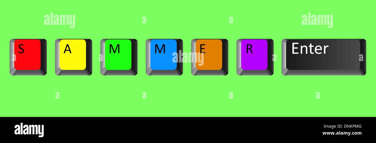 Summer banner. vector illustration of the keyboard of the computer ...