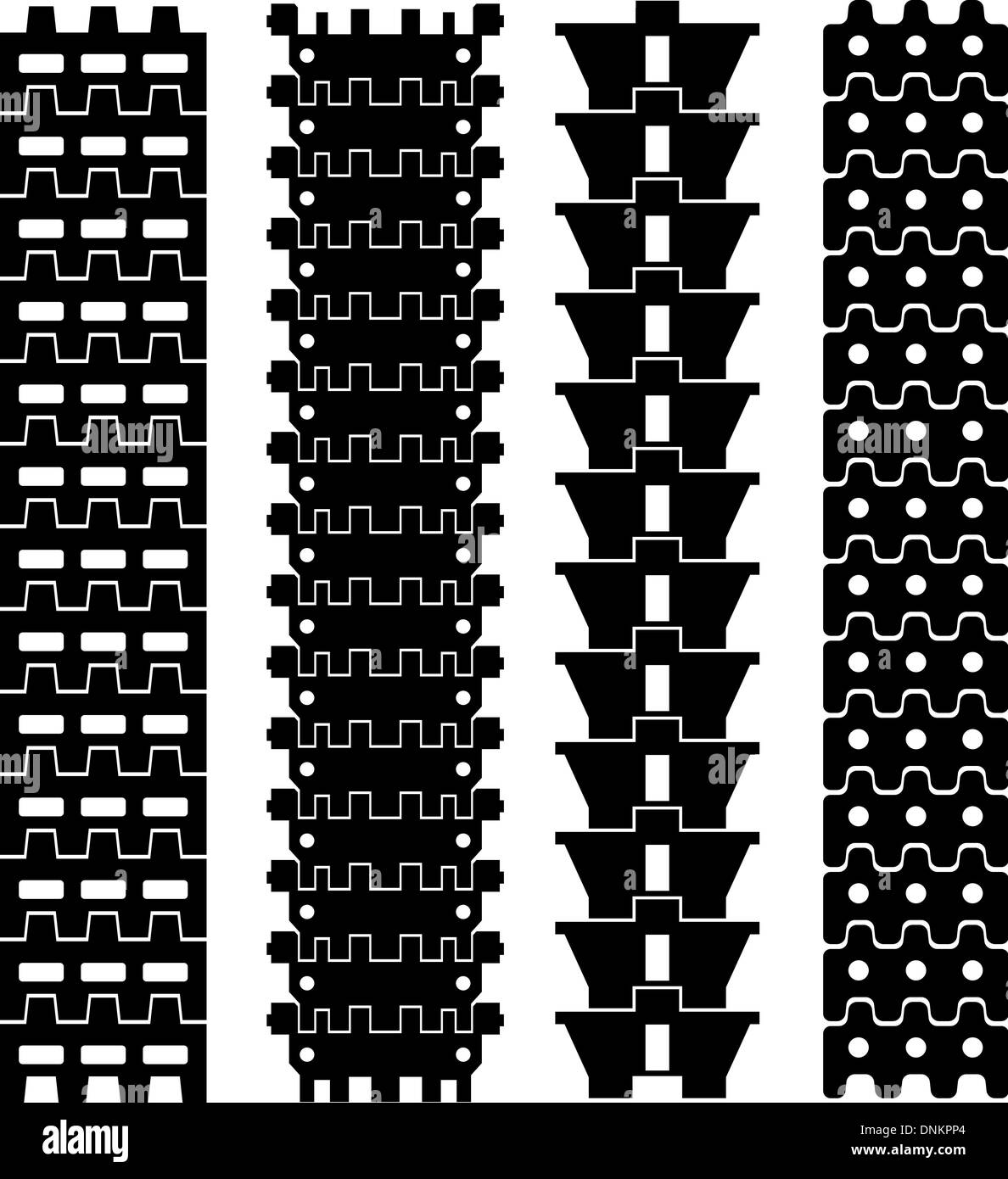 Set of detailed trace track tractor prints, vector illustration Stock ...