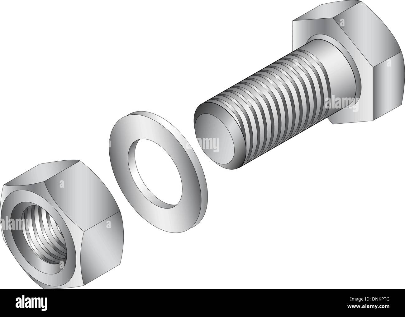 Stainless steel screw and nut. Vector illustration Stock Vector Image ...