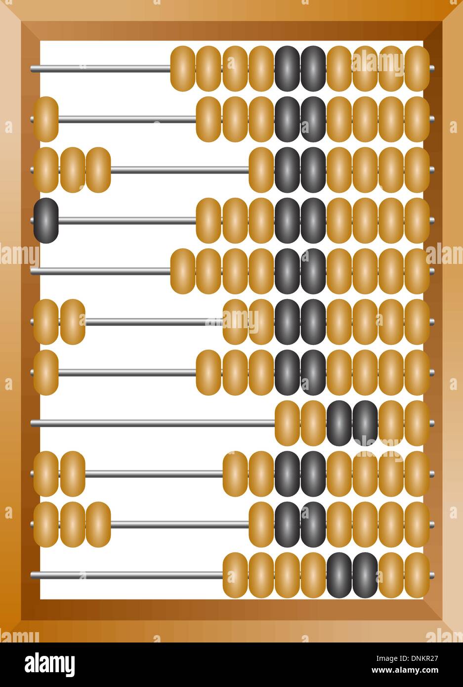 Accounting abacus for financial calculations lies on a white background ...