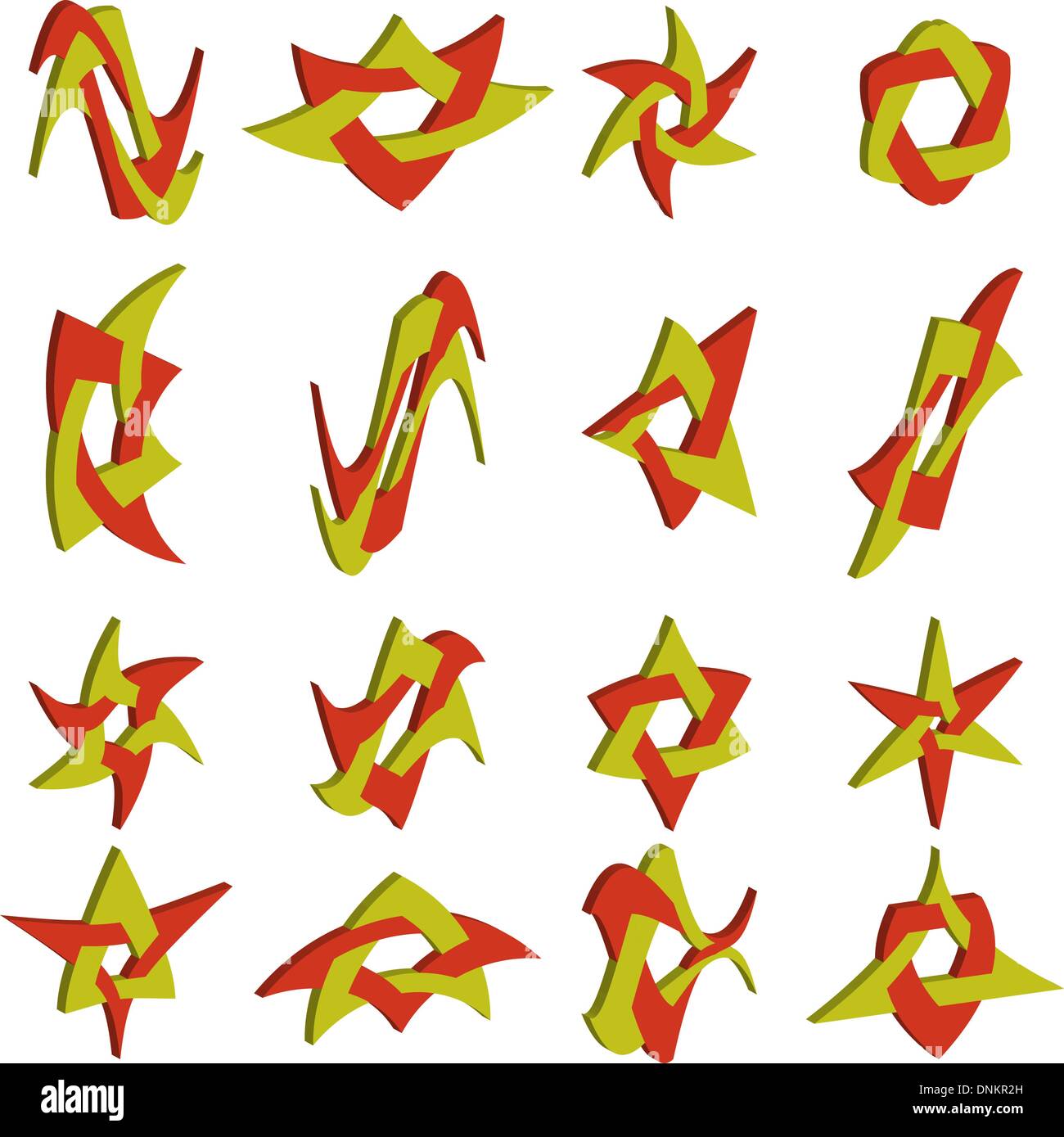 Set of different abstract symbols for design - also as emblem Stock ...