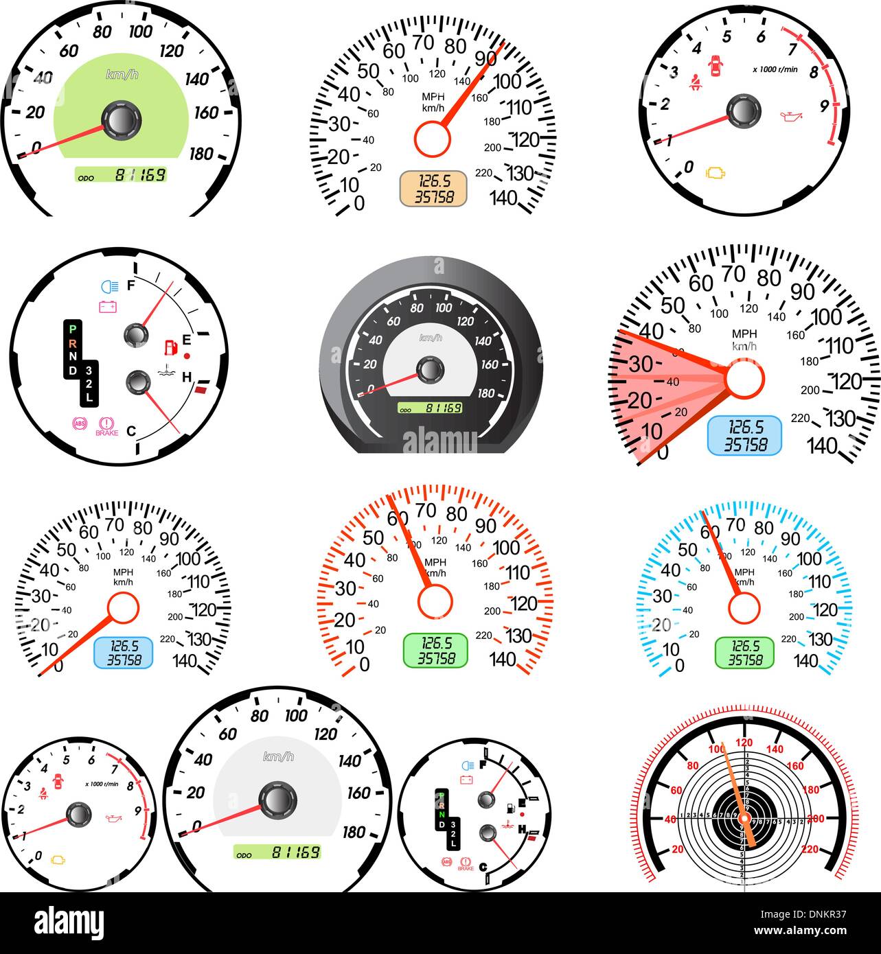 Set of car speedometers for racing design Stock Vector Image & Art - Alamy