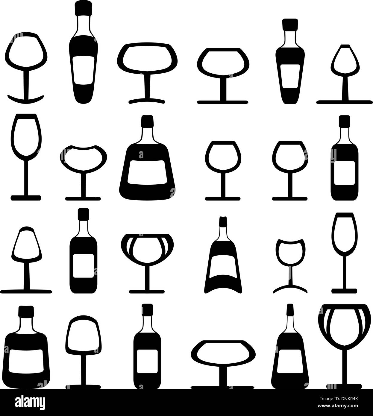 Glass bottle row Black and White Stock Photos & Images - Alamy