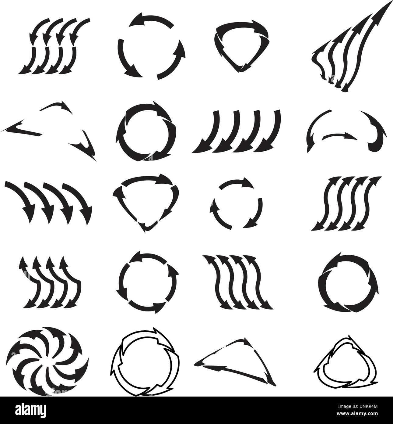 Curved arrow icon vector vectors Black and White Stock Photos & Images ...