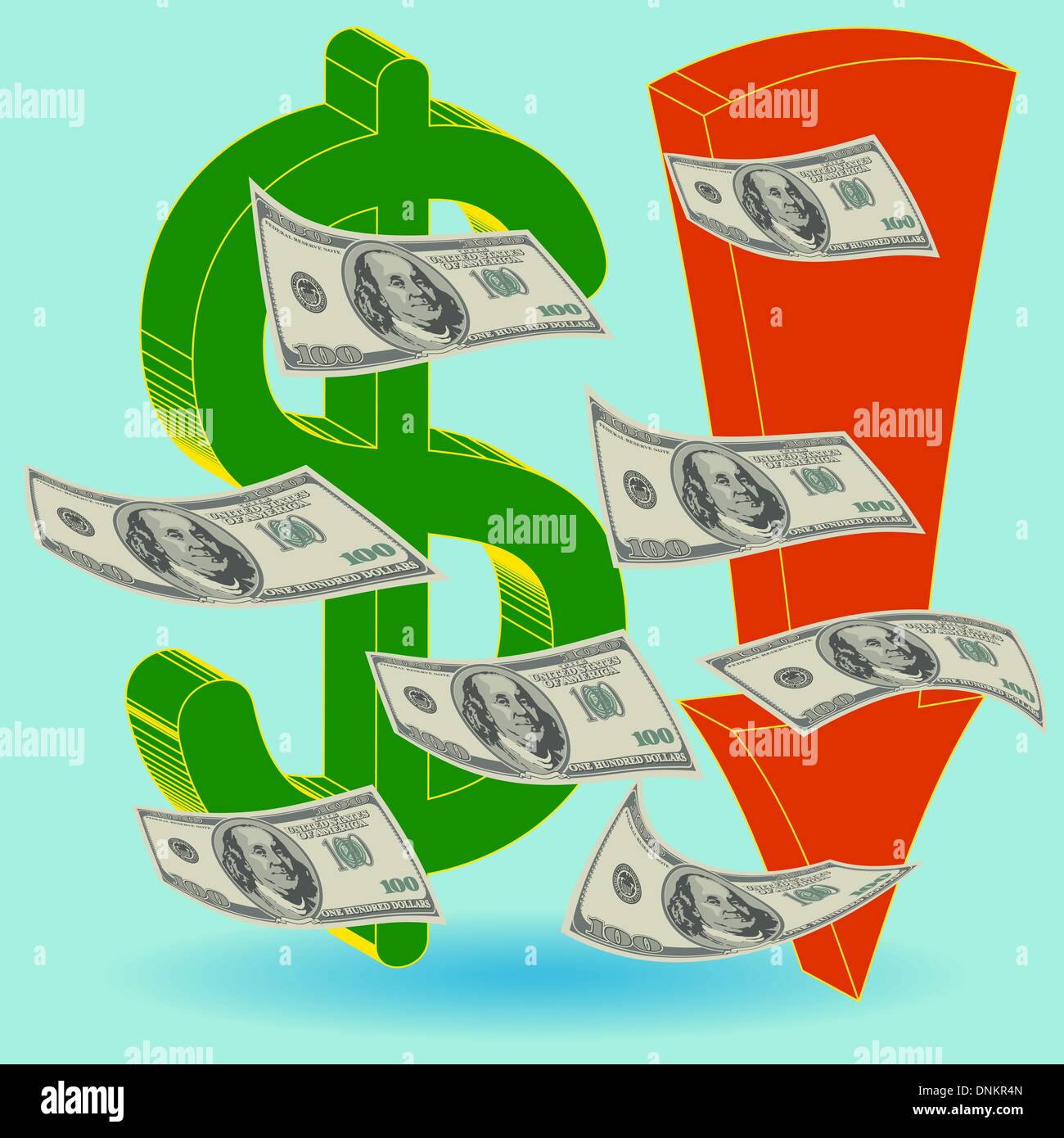 Crisis finance - the dollar symbol arrow downward - devaluation money ...