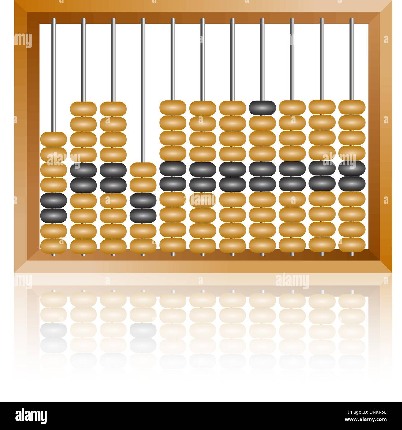 Accounting abacus for financial calculations lies on a white background ...