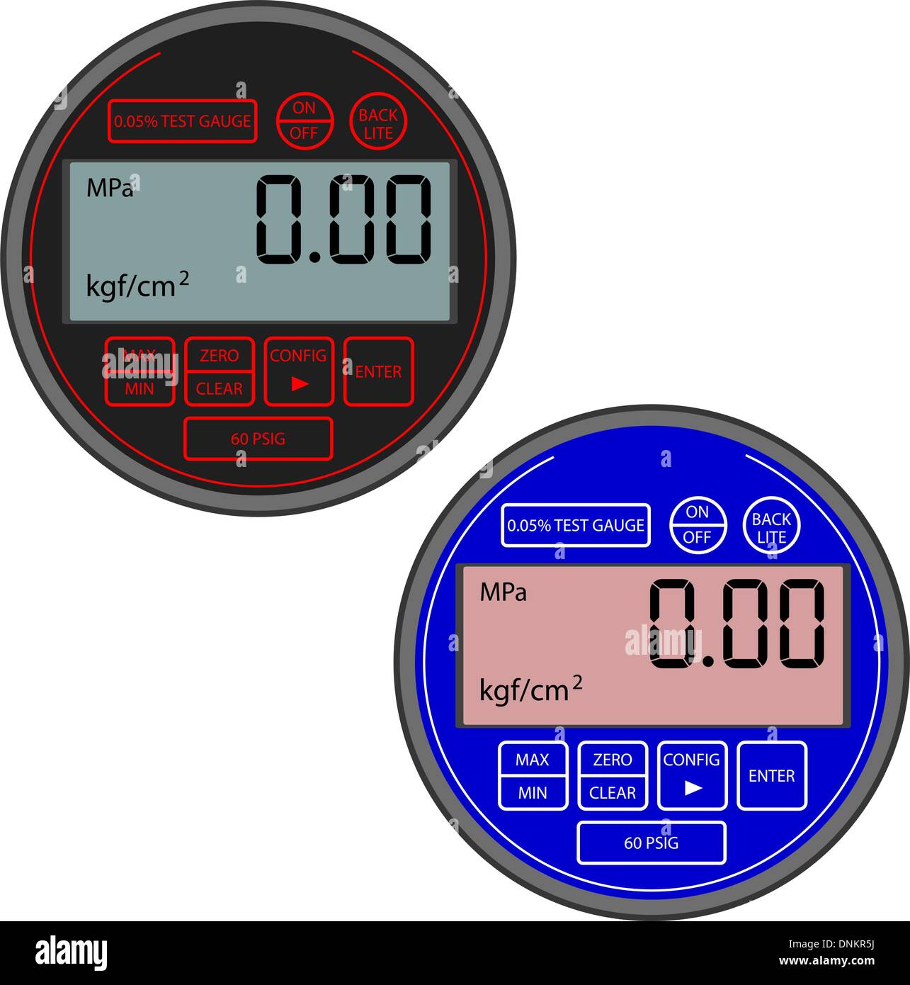 The modern digital gas manometer isolated on white background Stock ...