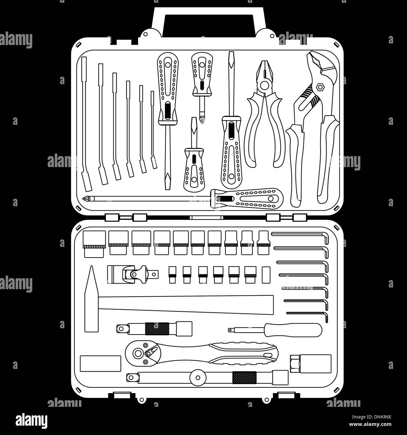 vector set of different tools in a box Stock Vector Image & Art - Alamy