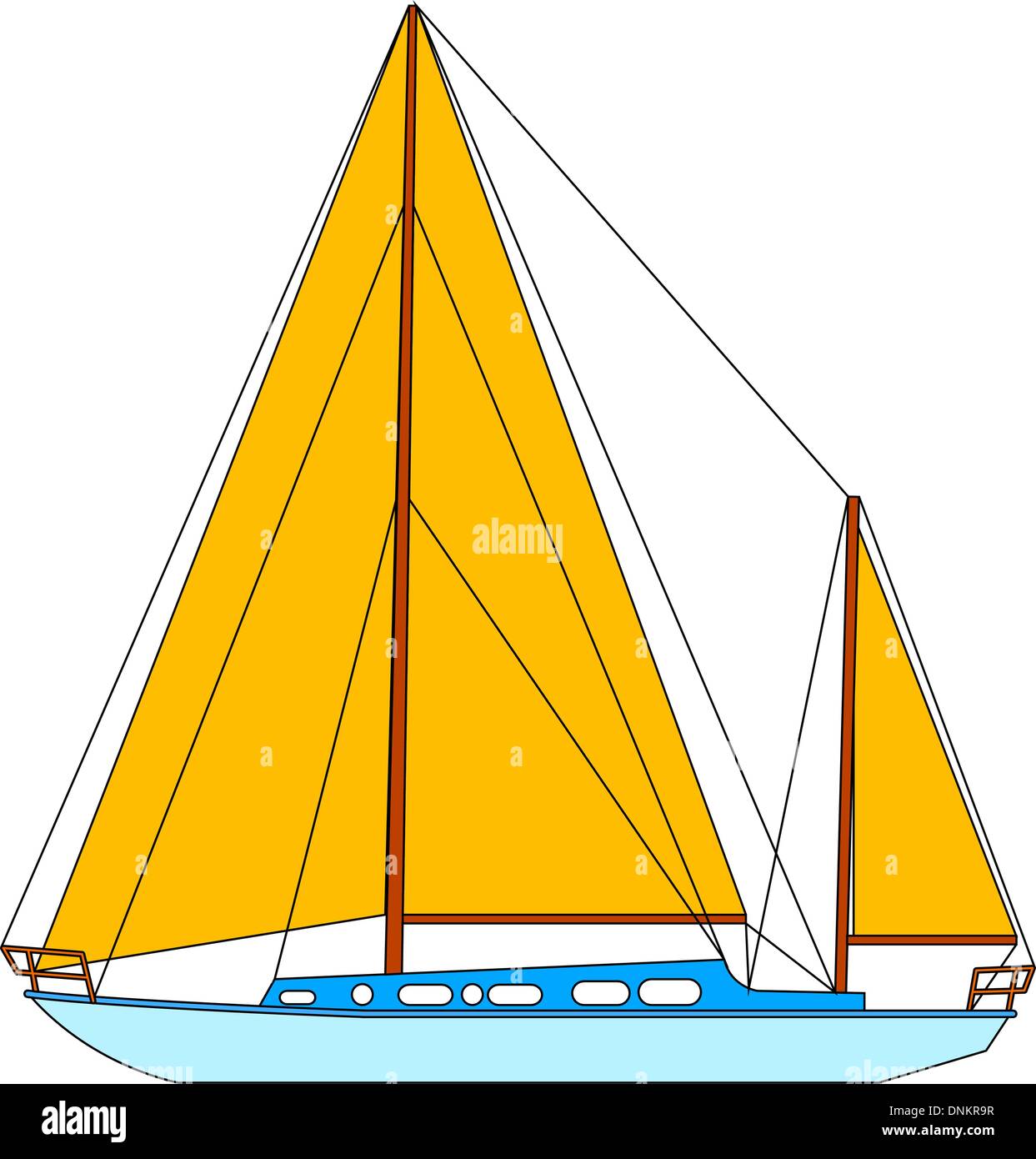 Sailing boat floating. Vector illustration Stock Vector Image & Art - Alamy