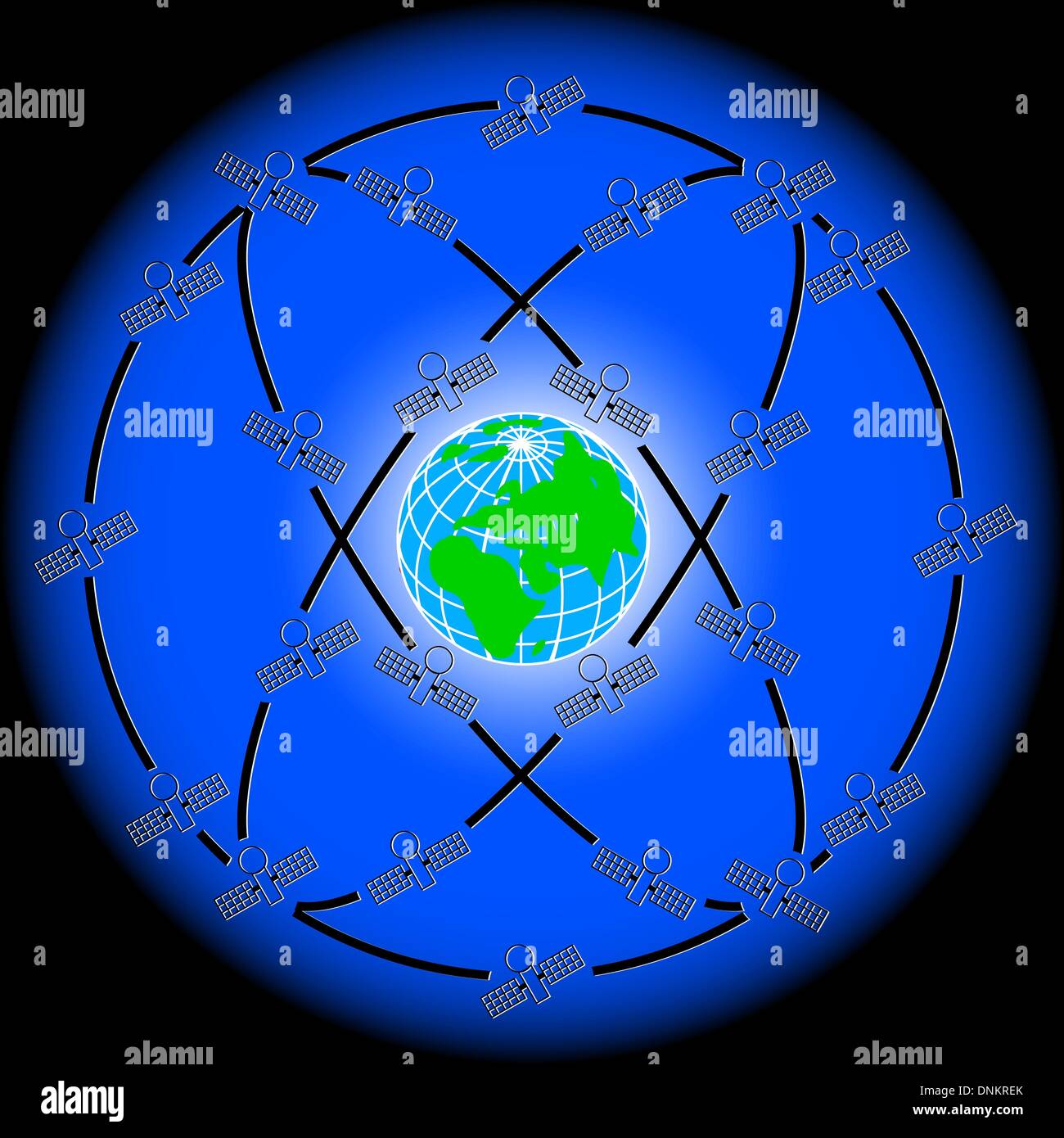 space satellites in eccentric orbits around the Earth Stock Vector ...
