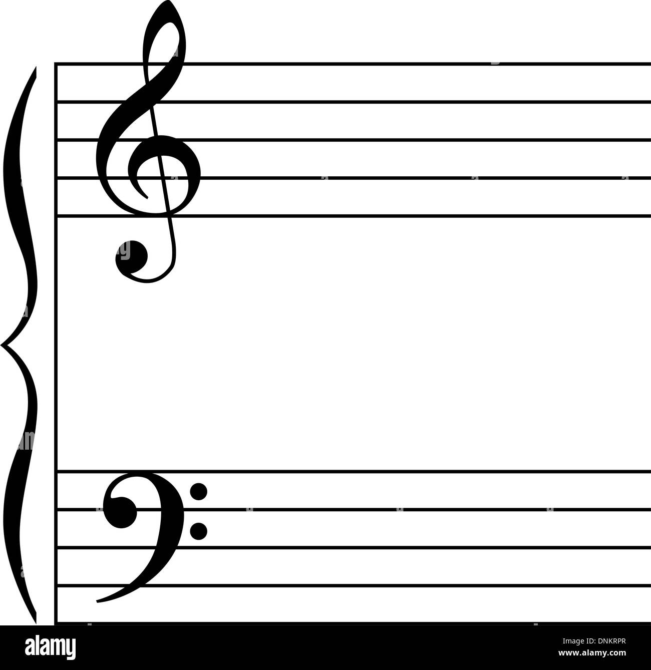 Vector Illustration of a musical stave on white background Stock Vector ...