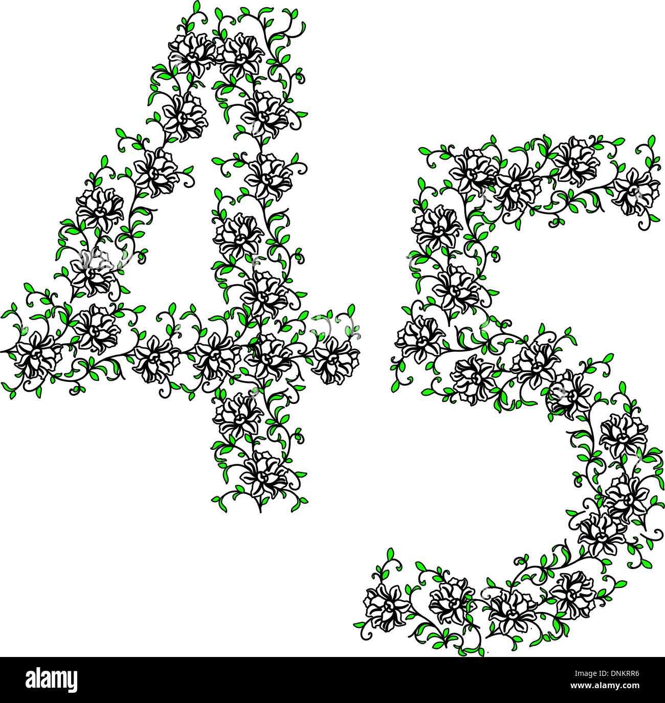Hand drawing ornamental alphabet. Letter 45 Stock Vector Image & Art ...