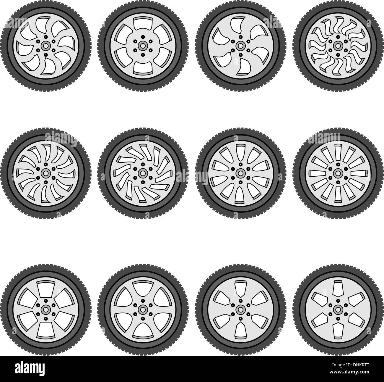 automotive wheel with alloy wheels, vector illustration Stock Vector ...