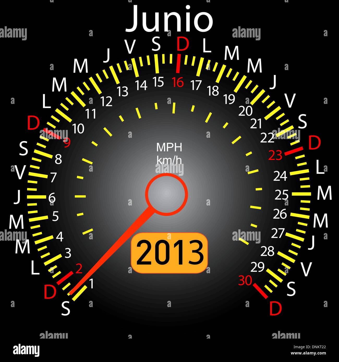June month in spanish calendar hi-res stock photography and images - Alamy