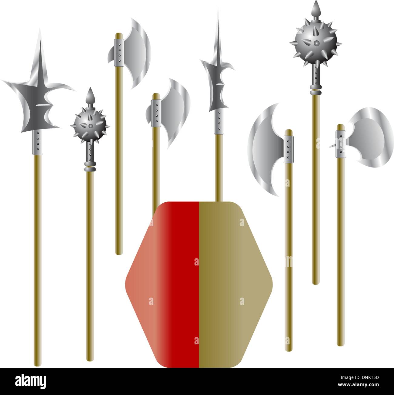 Illustration of medieval weapons and shield - vector Stock Vector Image ...