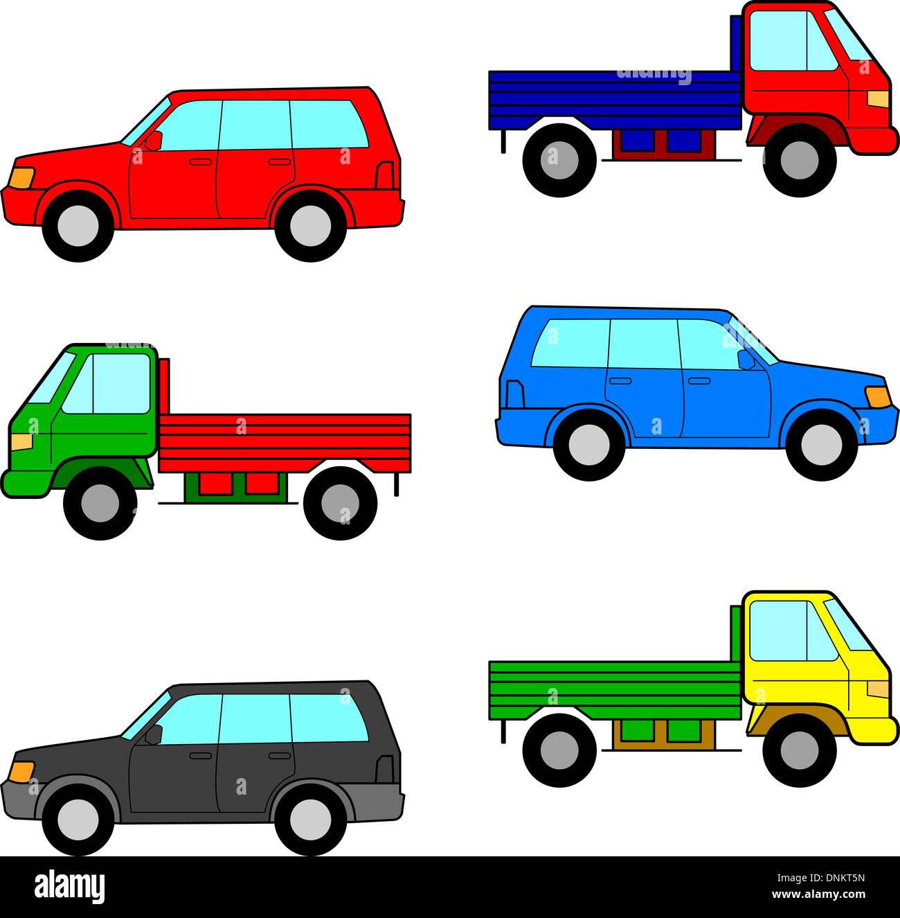 Set cars, trucks and cars. Vector illustration Stock Vector Image & Art ...
