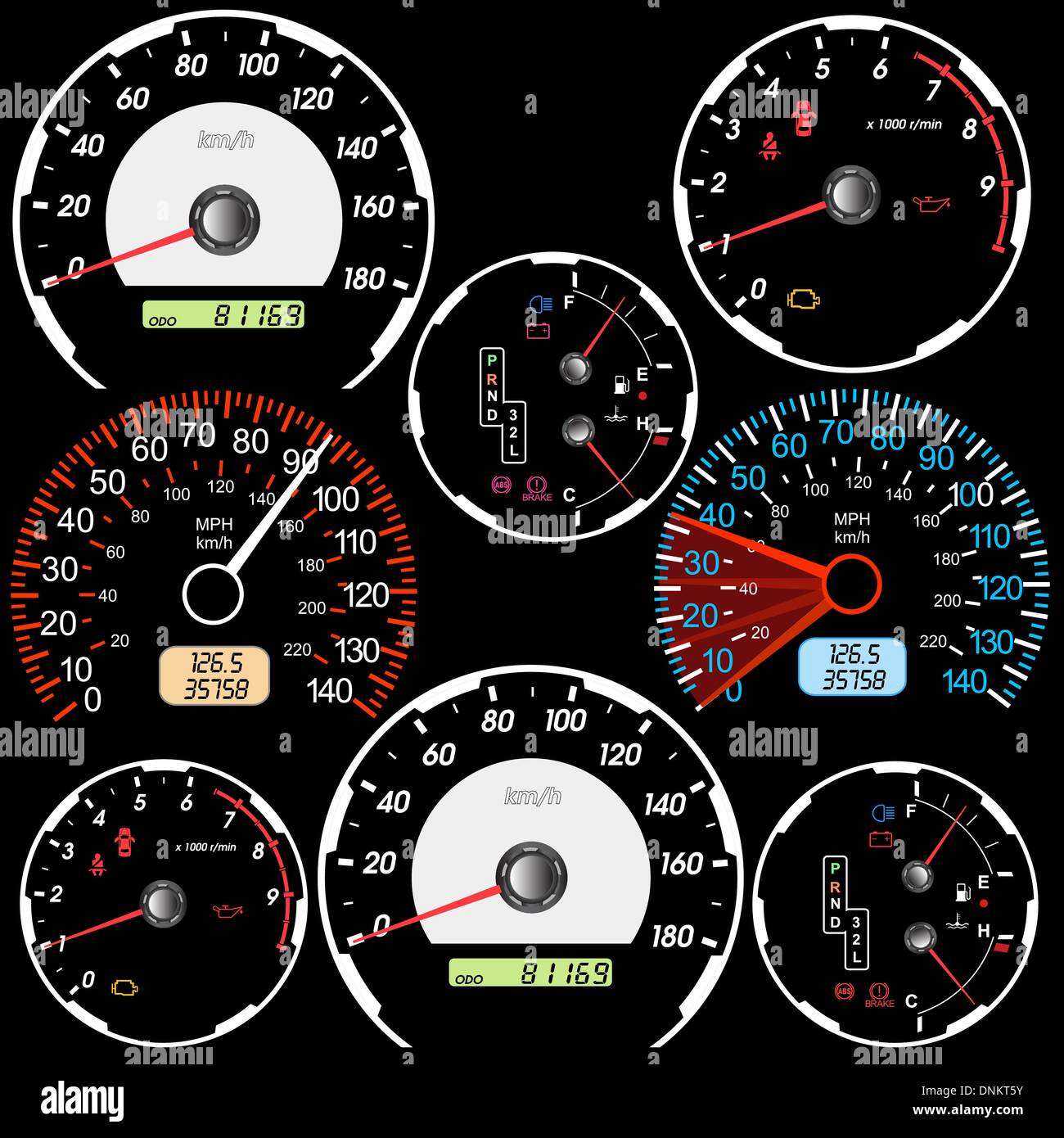 Set of car speedometers for racing design Stock Vector Image & Art - Alamy