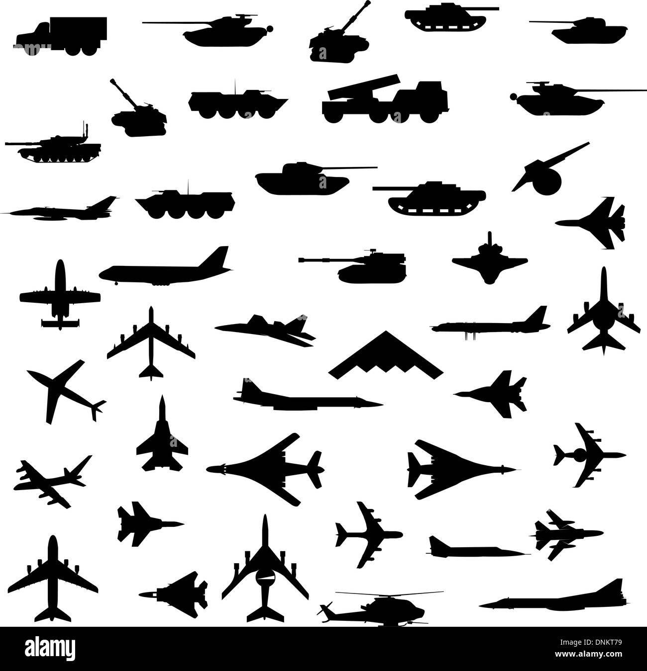 Vector set of aircraft, armored and guns Stock Vector Image & Art - Alamy