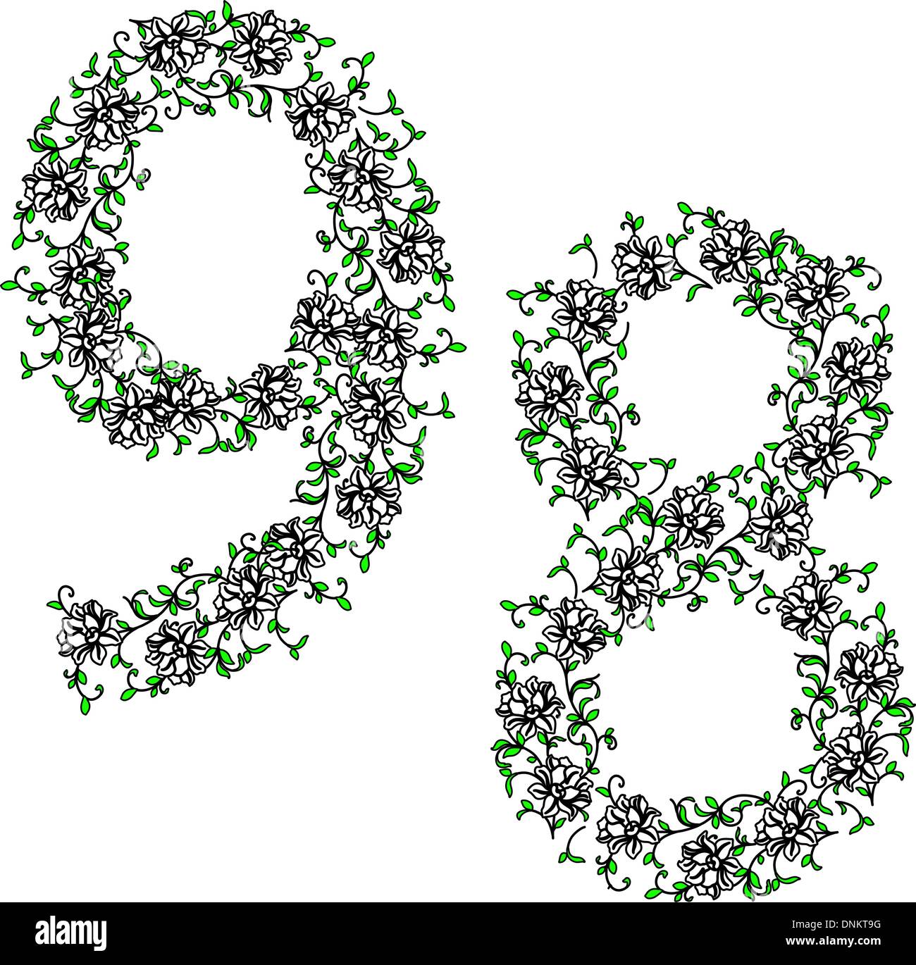 Hand drawing ornamental alphabet. Letter 89 Stock Vector Image & Art ...